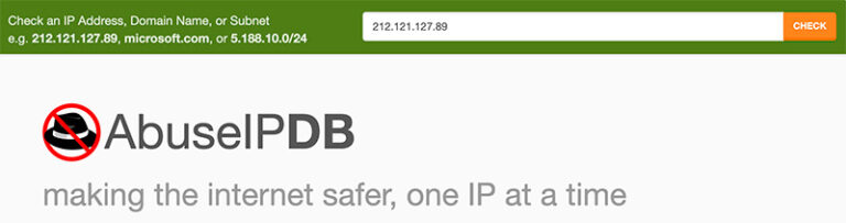 IP adres controleren met AbuseIPDB.com - Lamper Design